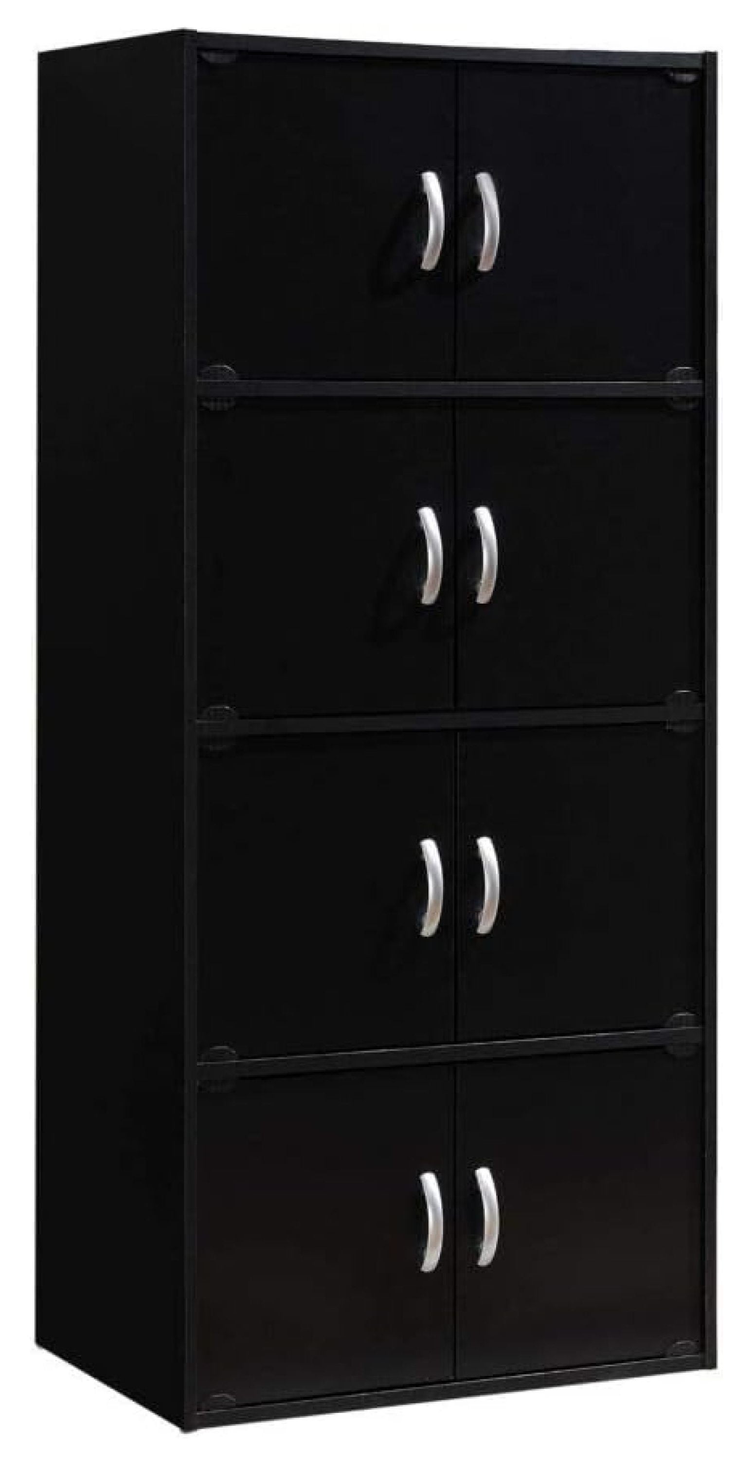 HID44 8 Door Bookcase, 4 Shelf Wooden Cabinet, Heavy Duty Floor Storage ...