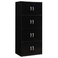 HID44 8 Door Bookcase, 4 Shelf Wooden Cabinet, Heavy Duty Floor Storage ...