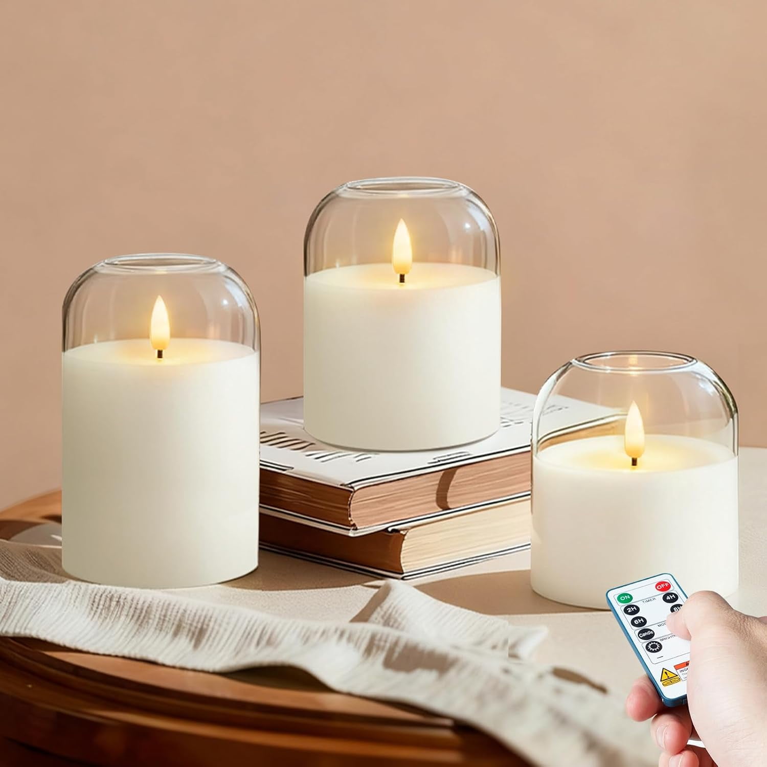 HIDAWN Flameless Candles Flickering Battery Operated LED Pillar Candles ...