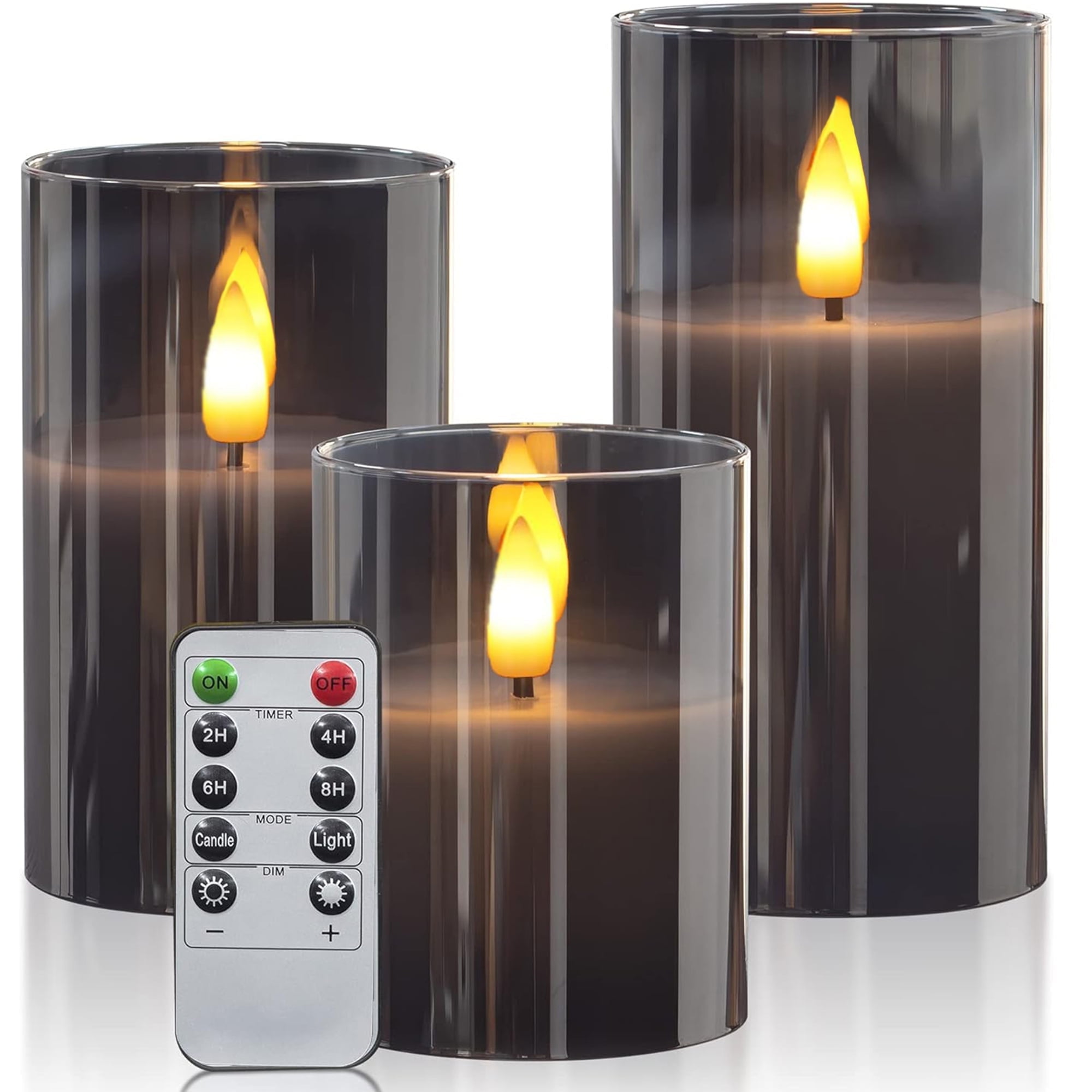 HIDAWN Flameless Candles Flickering with Remote and Timer,3D Wick ...