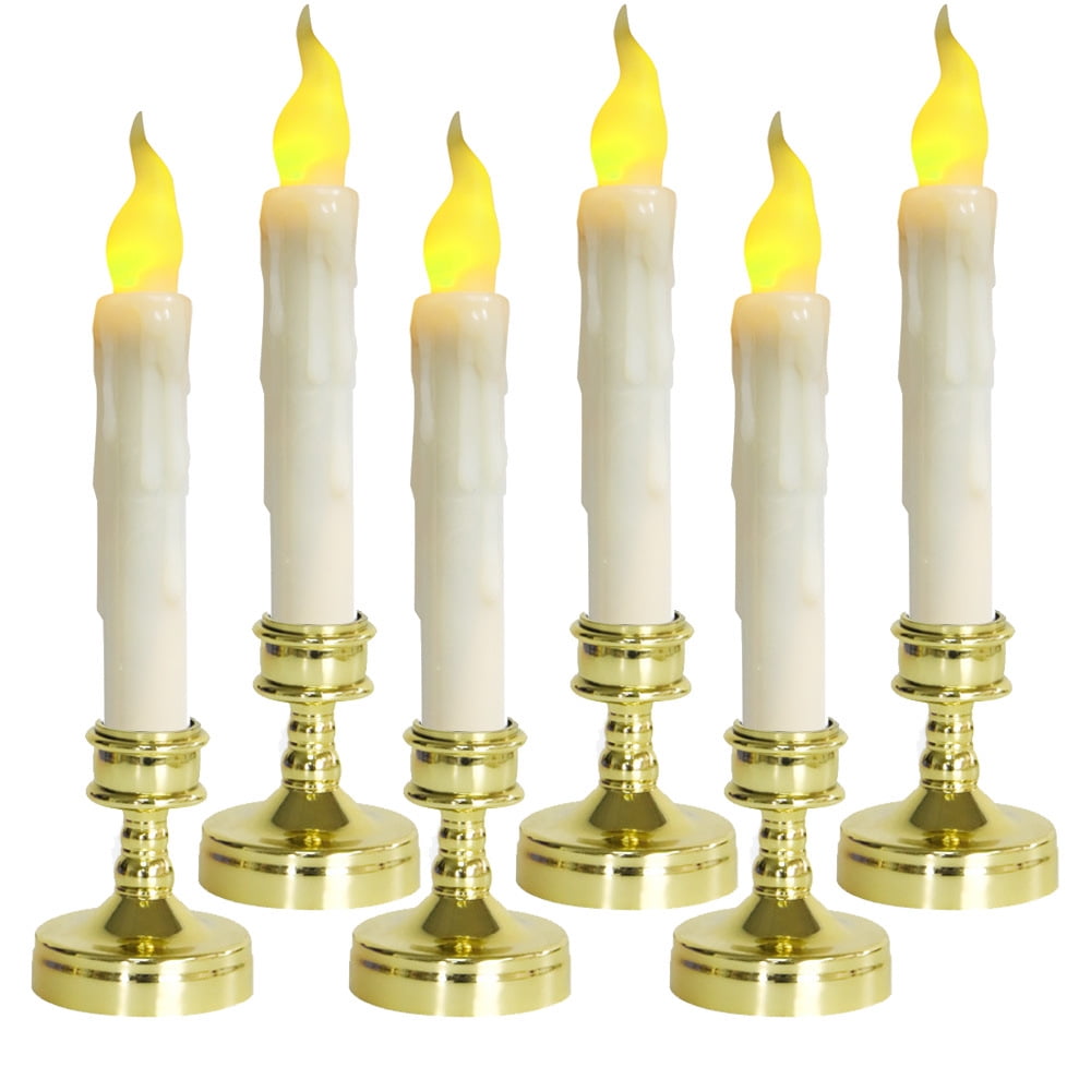 HIDAWN Flameless Taper Candles with Remote Timer, LED Fake Electric ...