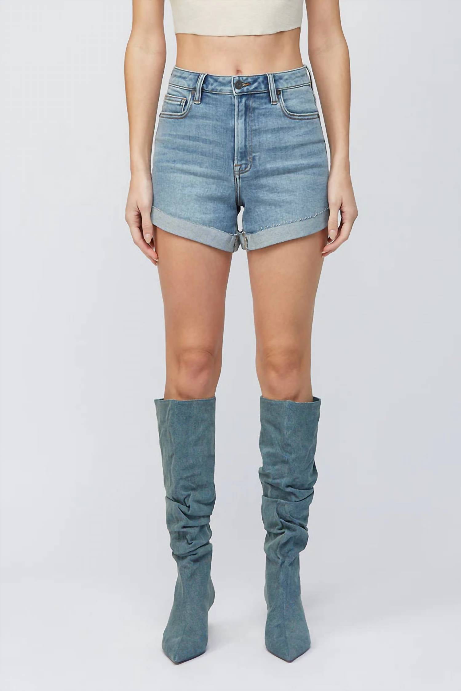 HIDDEN Finn Cuffed Stretch High Rise Short - Walmart.com