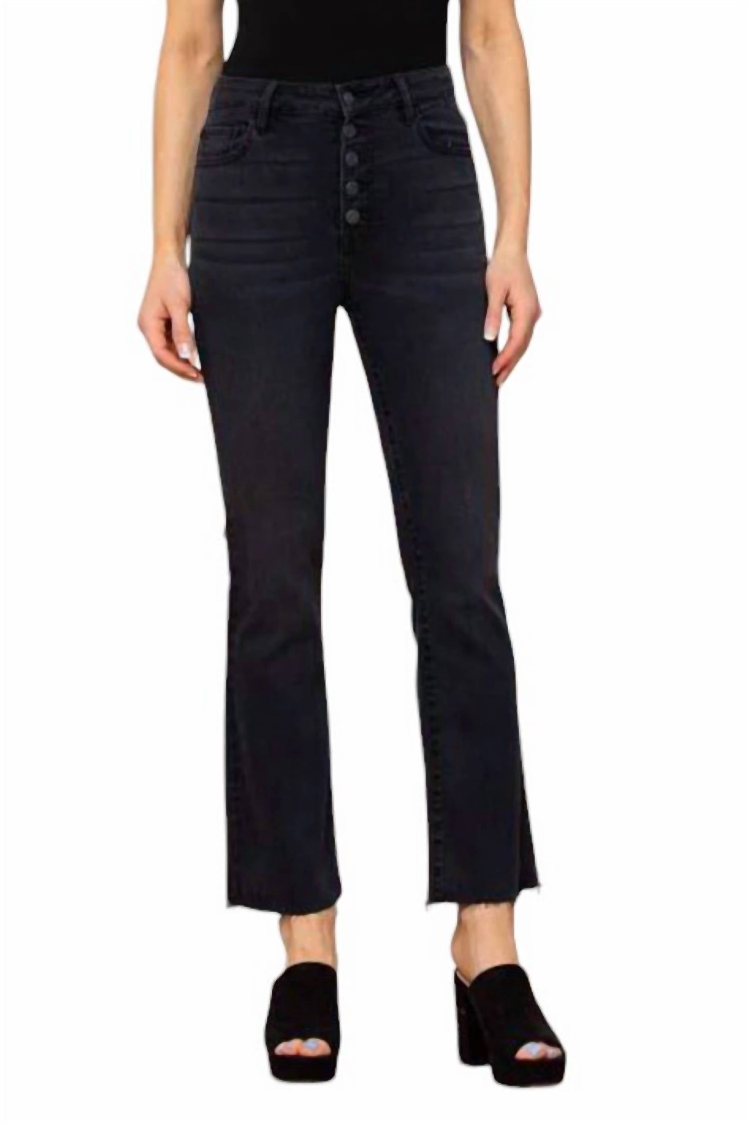 Hidden High Rise Basic Cropped Flare Jeans - Walmart.com