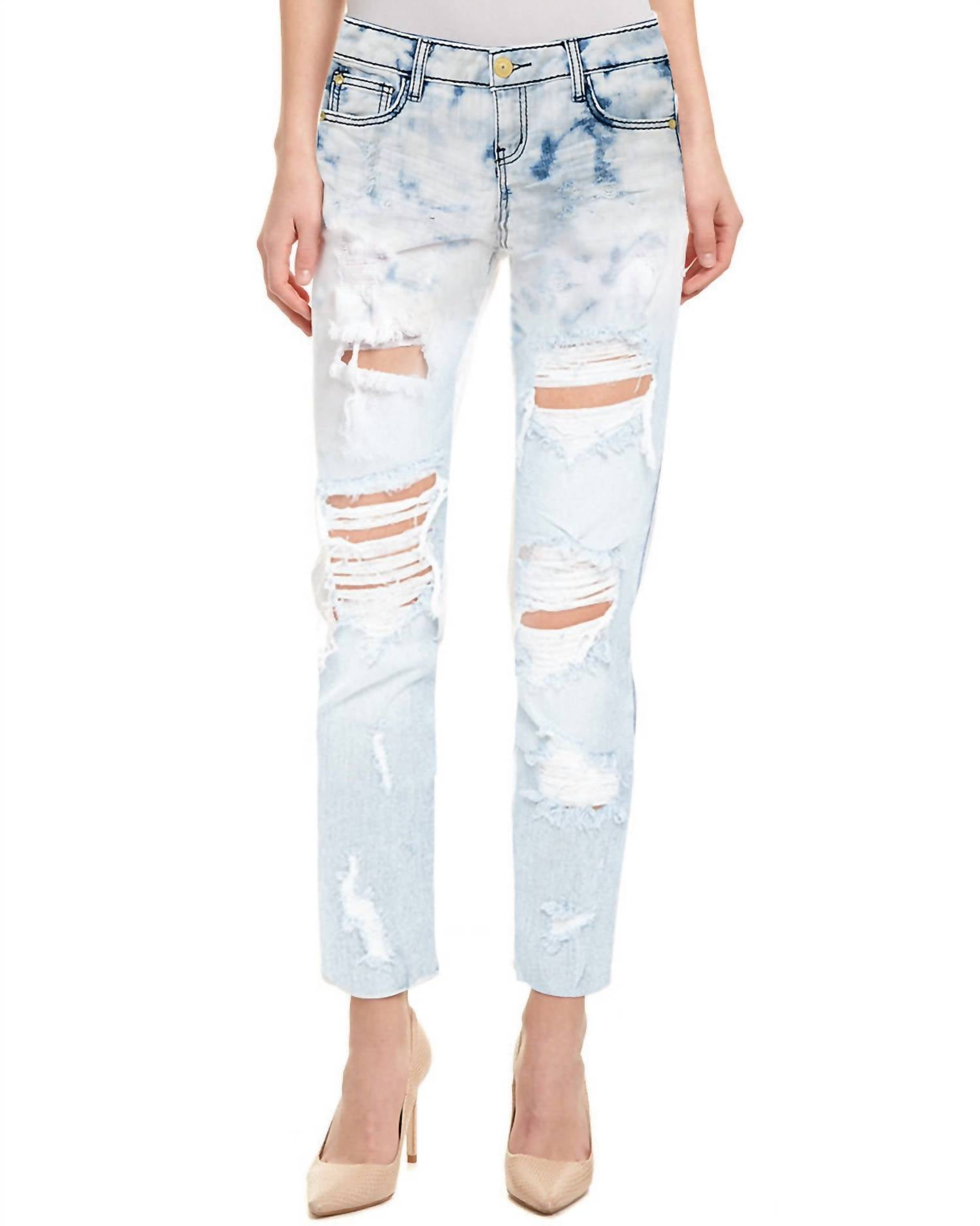 Hidden Women Bleached Bailey Distressed Ripped Skinny Fit Jeans ...