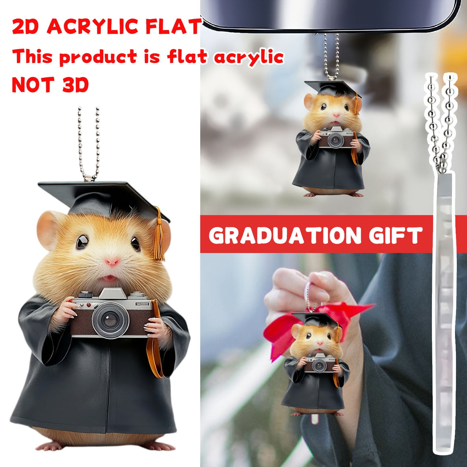HIELLFQ 2D Graduation Hanging Decorations 3.1" Gaduation Decorations ...