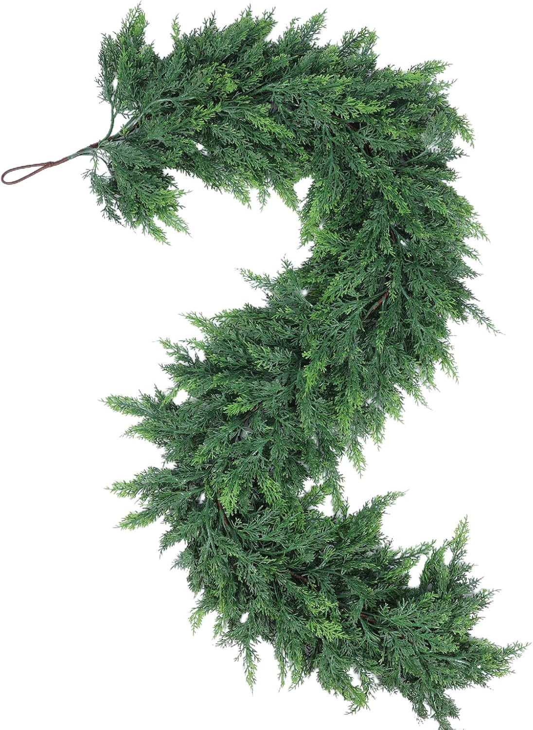 HIELLFQ 6 FT Artificial Cedar Garlands, Real Touch Winter Cedar Cypress ...
