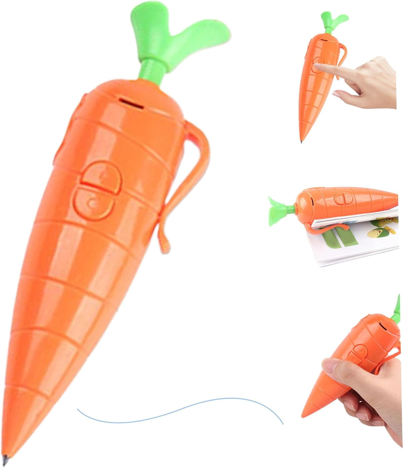 HIELLFQ Carrot Pen Voice Recorder, Carrot Toy Recording Pen Can Write ...