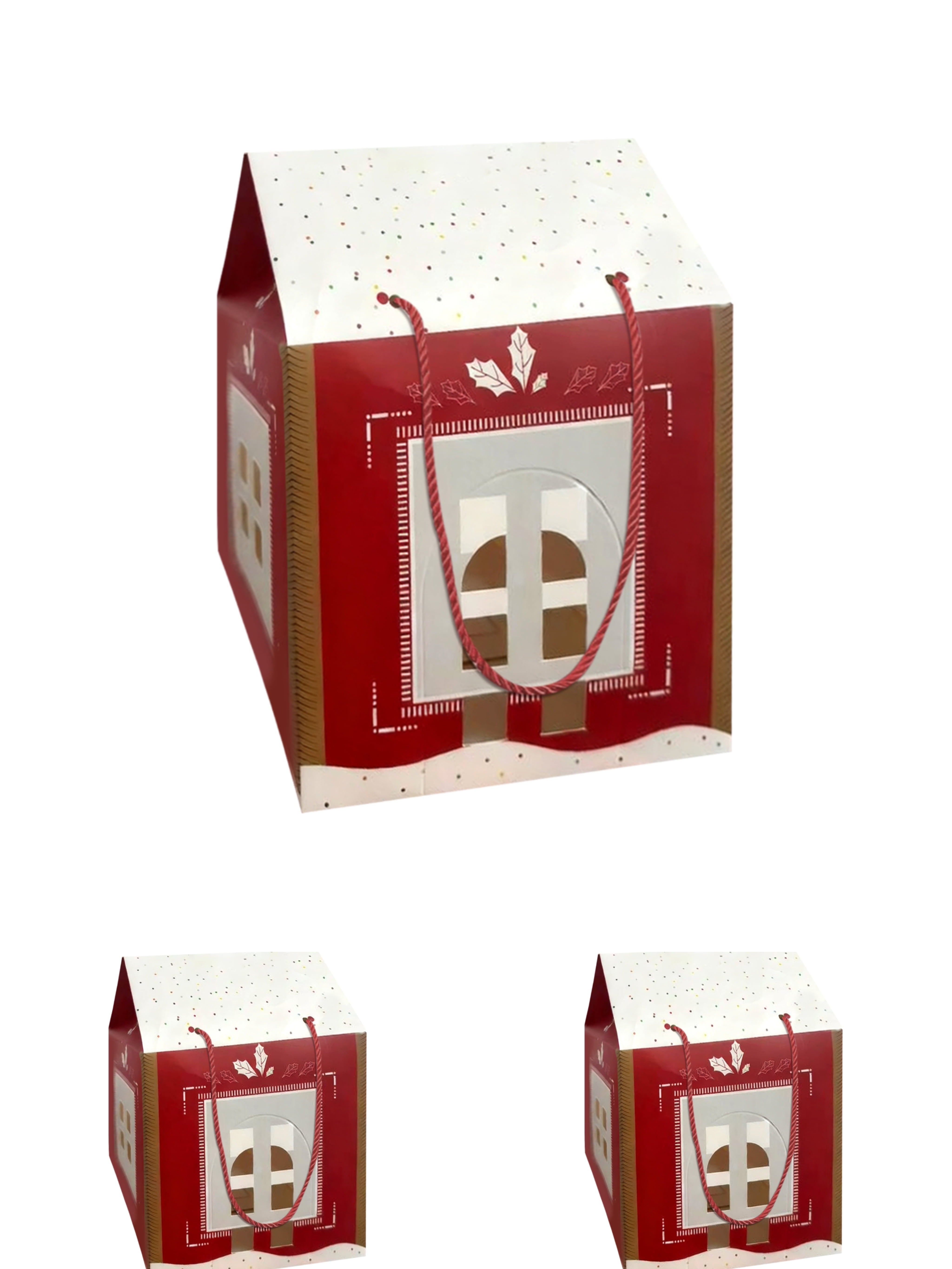 HIELLFQ Christmas Decorations-15"x 7"X 7" Large House Shaped Gift Boxes ...