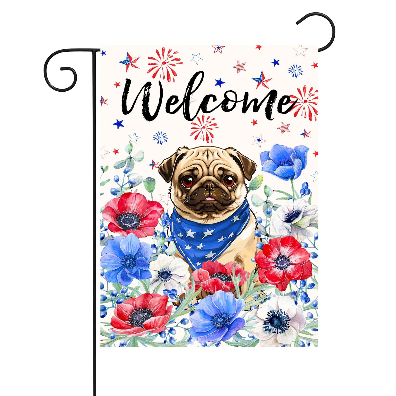 HIELLFQ Double-sided Garden Flags 12'' x 18'' Backyard Welcome Garden ...