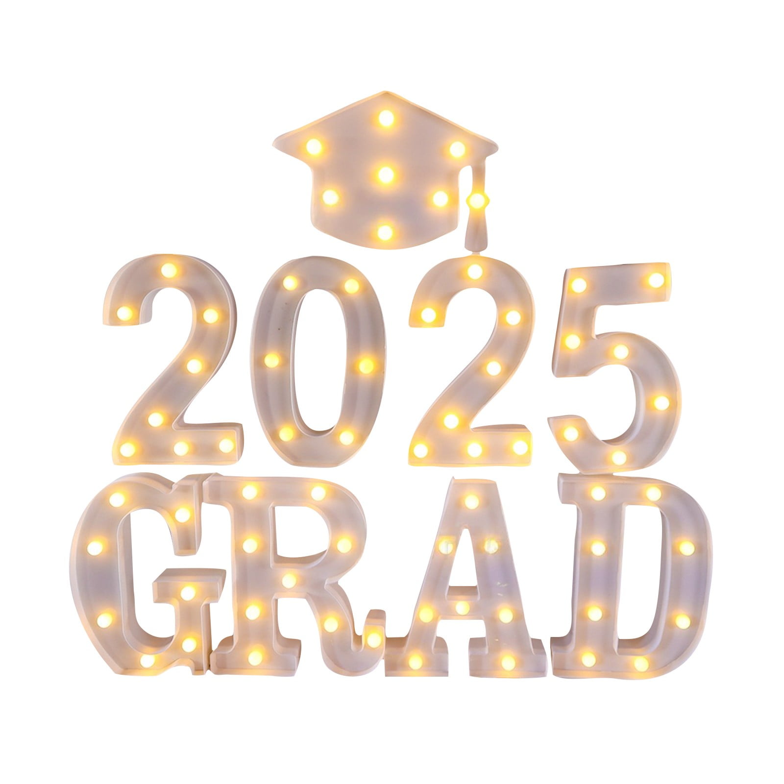 HIELLFQ GRAD Letter Lights Graduation Decorations 2025 Bachelor Hats To ...