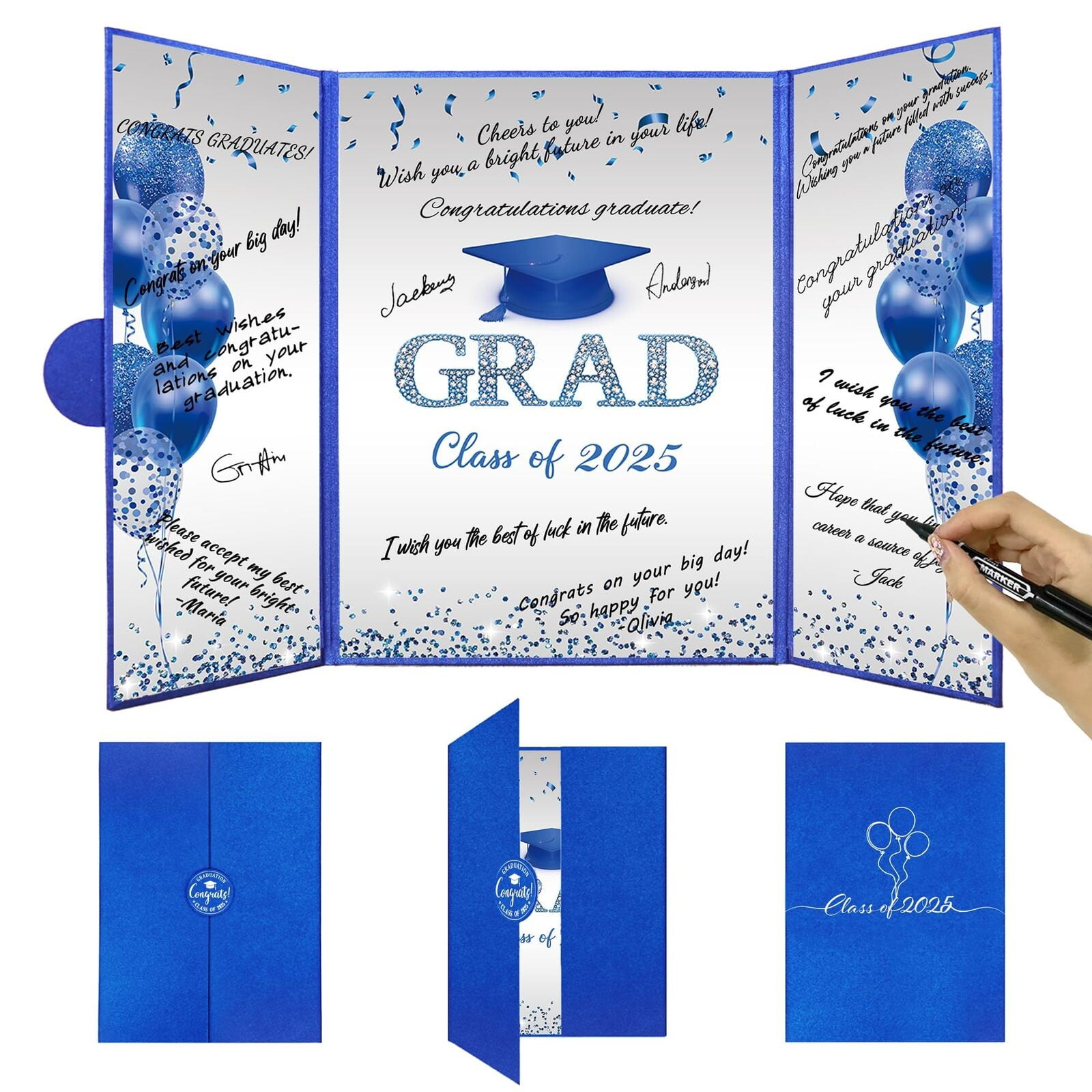 HIELLFQ Graduation Party Guest Book Dark Green Graduation Party ...