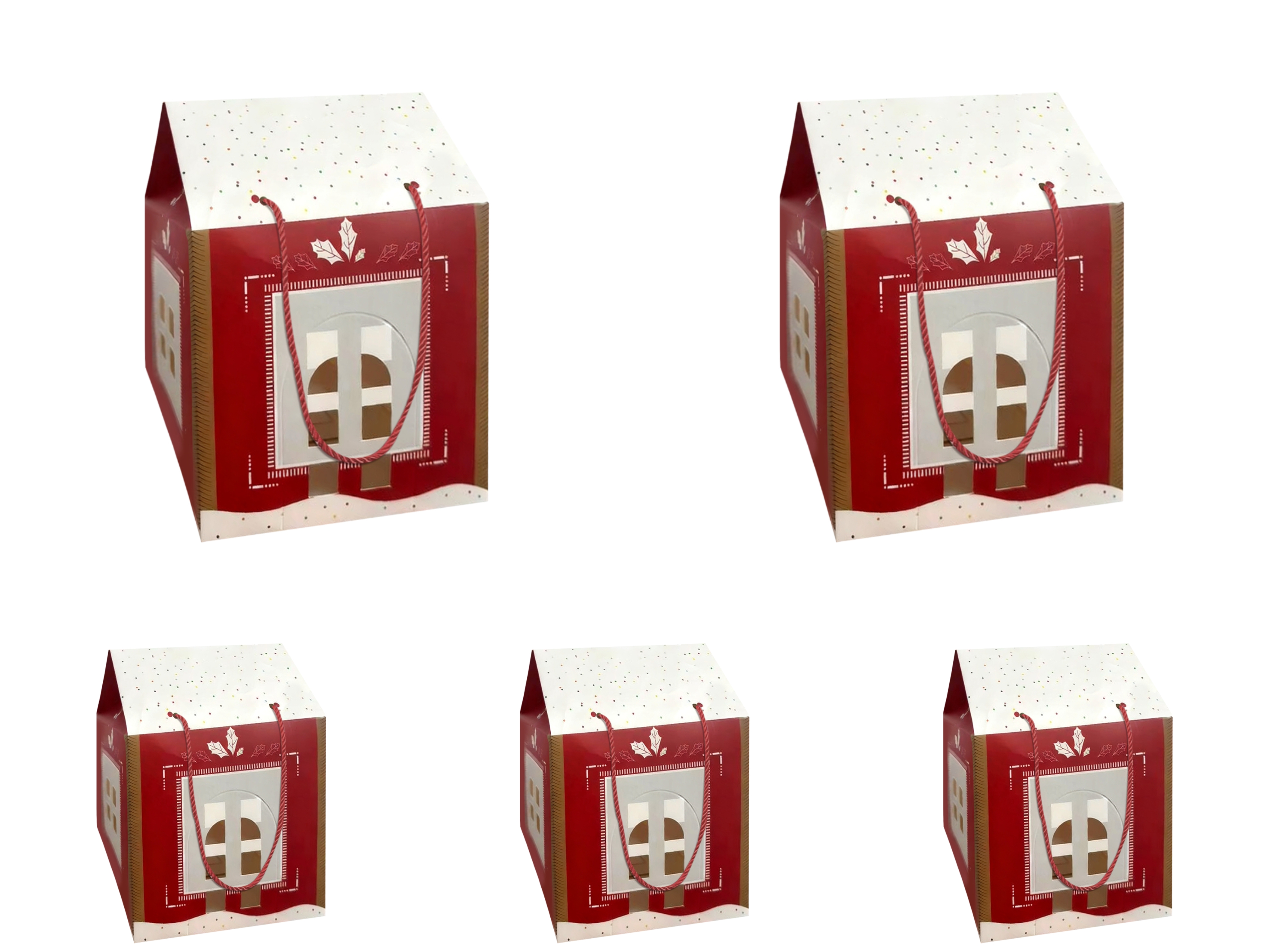 HIELLFQ Large House Shaped Christmas Gift Boxes with Handle 15"x 7"X 7 ...
