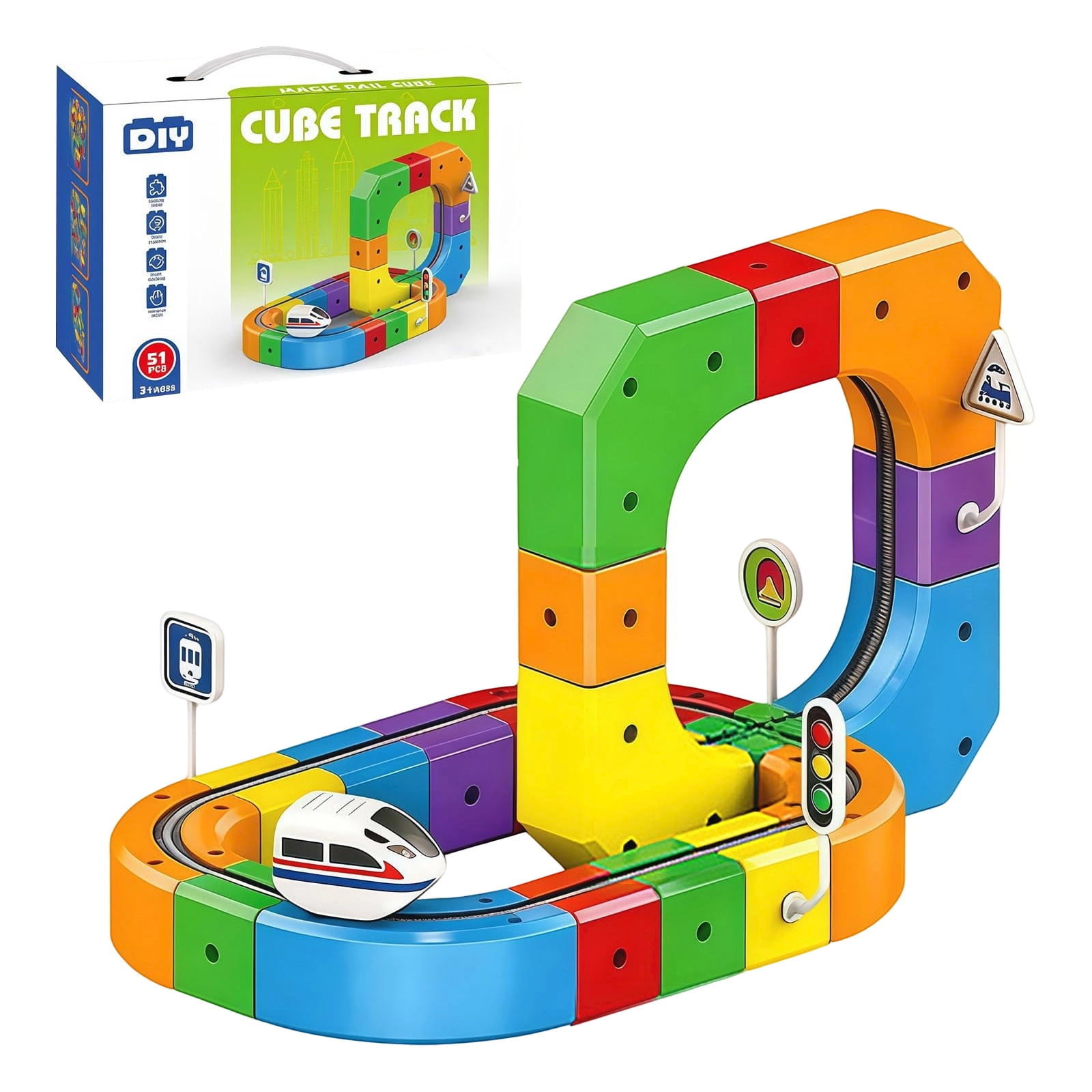 HIELLFQ Magic Tracks Car Toys, Flexible Car Track Magical Train Set ...