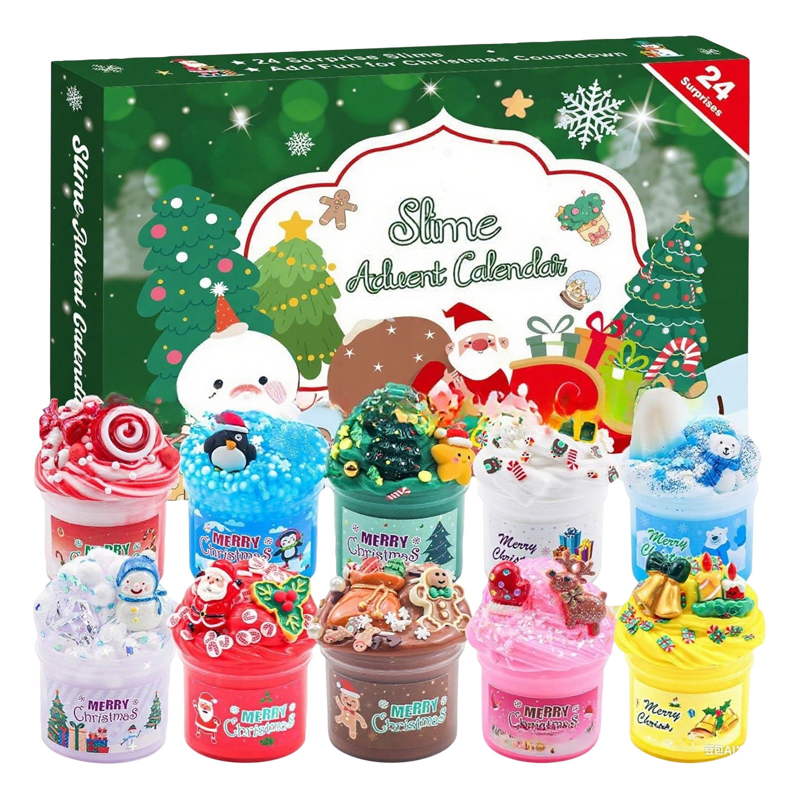 HIELLFQ Slime Advent Calendar 2025 - 24 Christmas Countdown with DIY ...