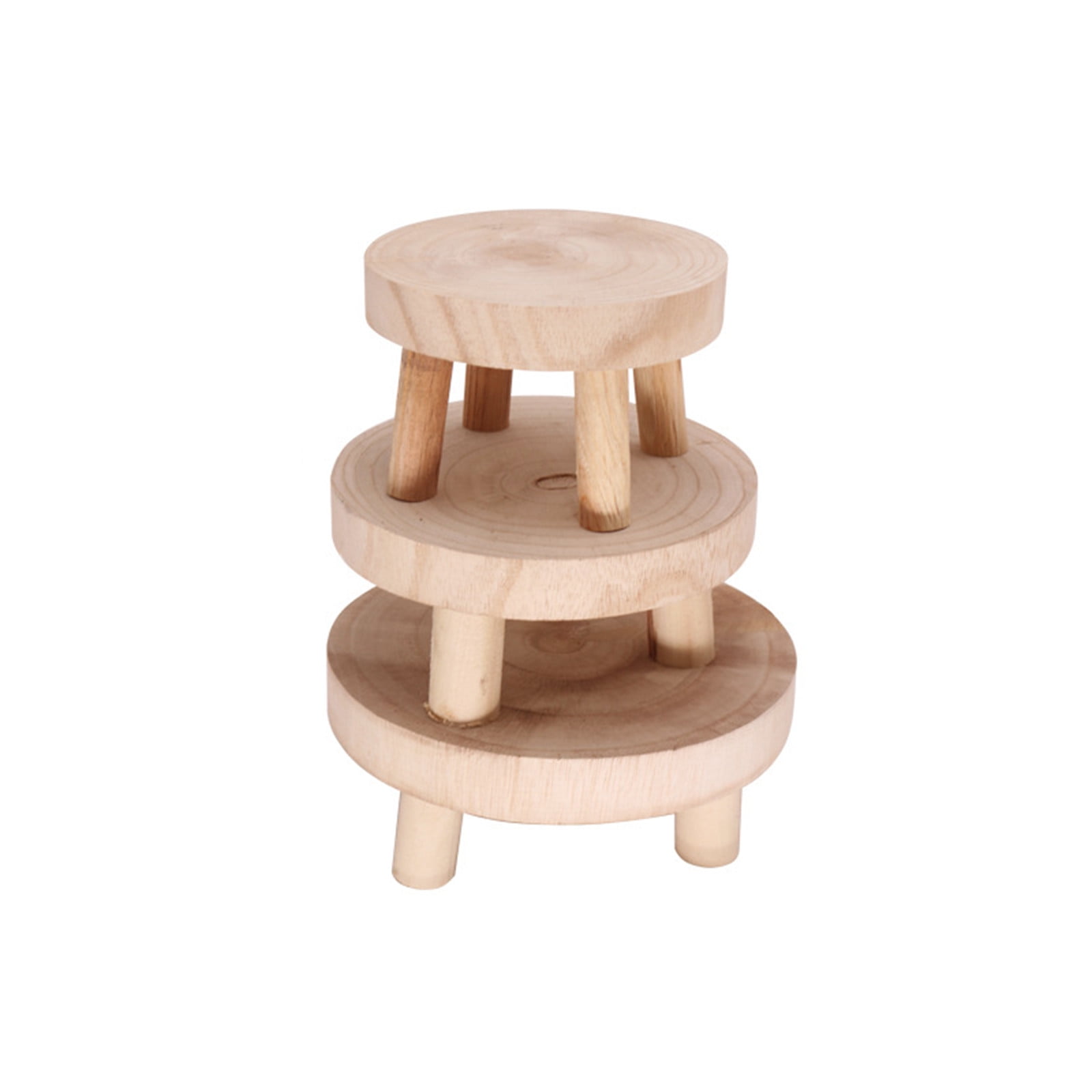 HIELLFQ Small Wooden Plant Stool Flower Pot Mini Plant Stand Small ...