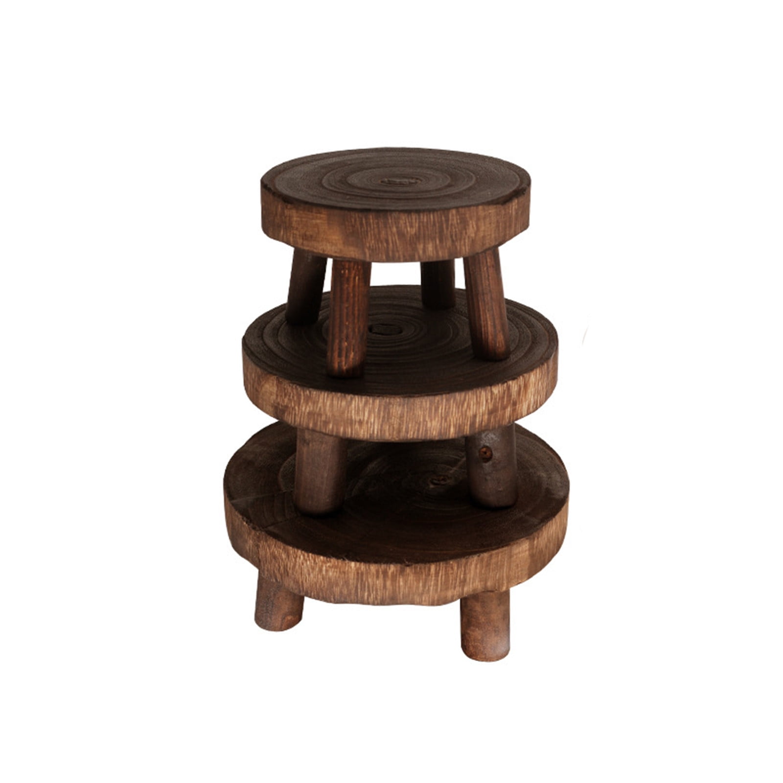 HIELLFQ Small Wooden Plant Stool Flower Pot Mini Plant Stand Small ...