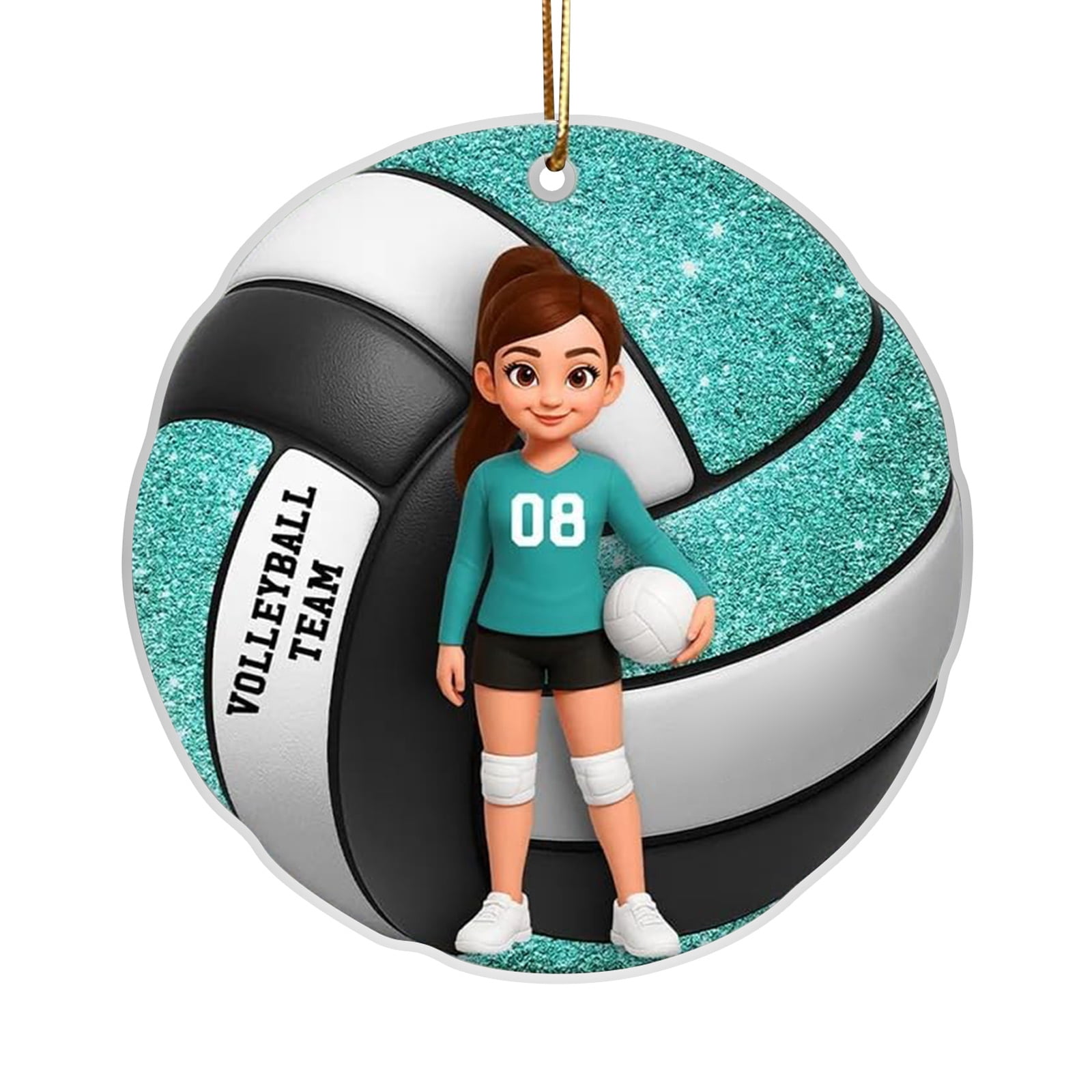HIELLFQ Volleyball Ornament 2D Acrylic Hanging Christmas Decorations, 3 ...