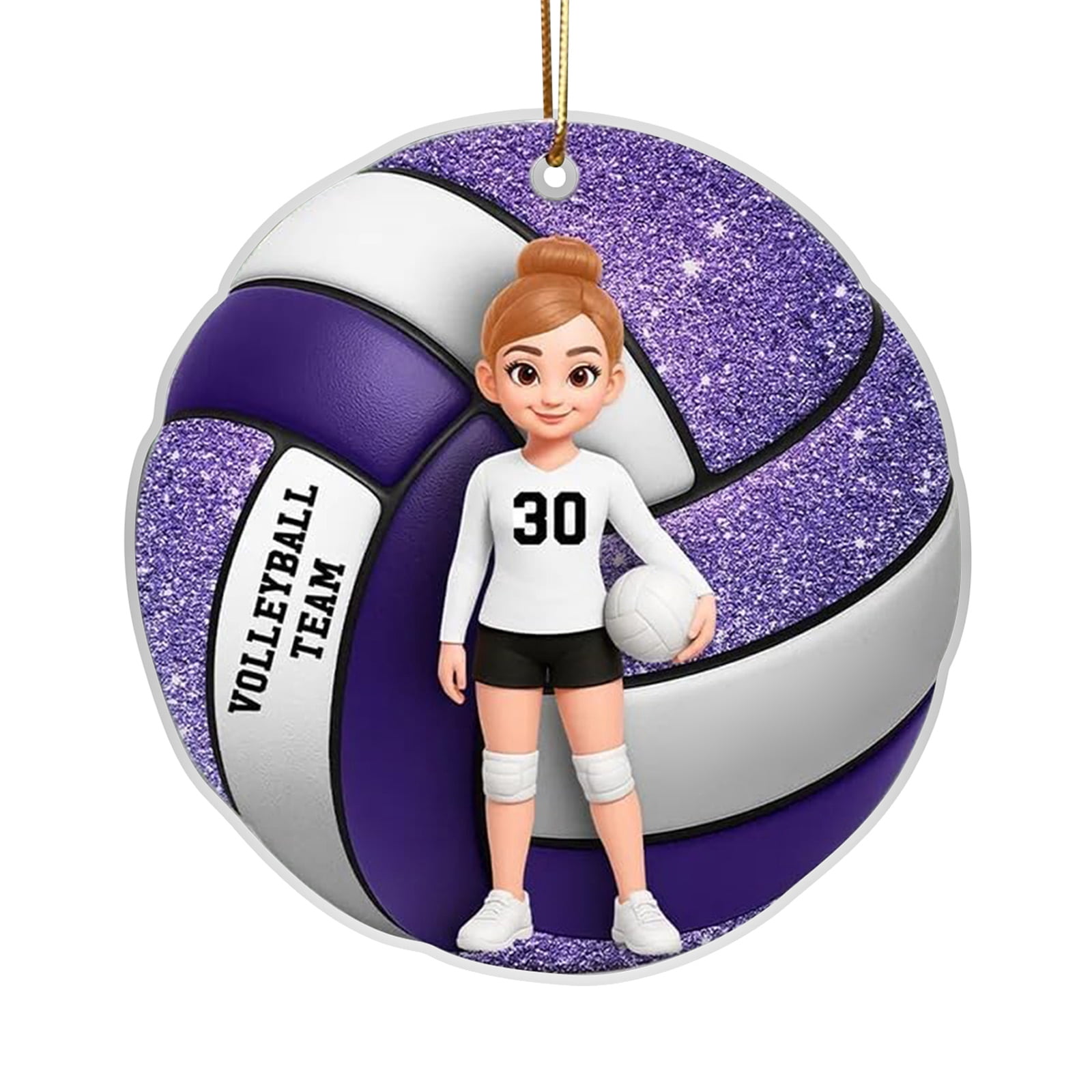 HIELLFQ Volleyball Ornament 2D Acrylic Hanging Christmas Decorations, 3 ...