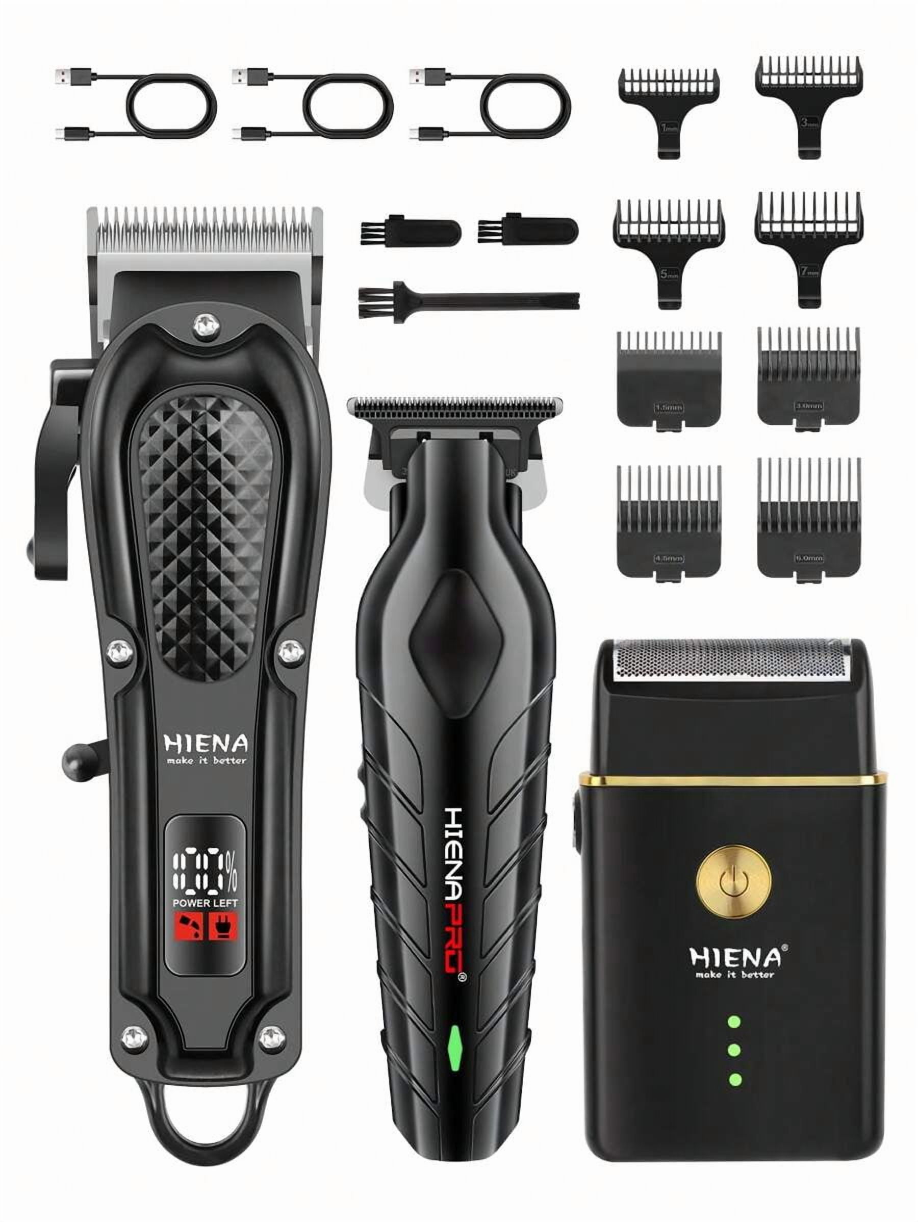 HIENA 3 PiecesMen's Professional Hair Clipper Set, Professional Oil ...