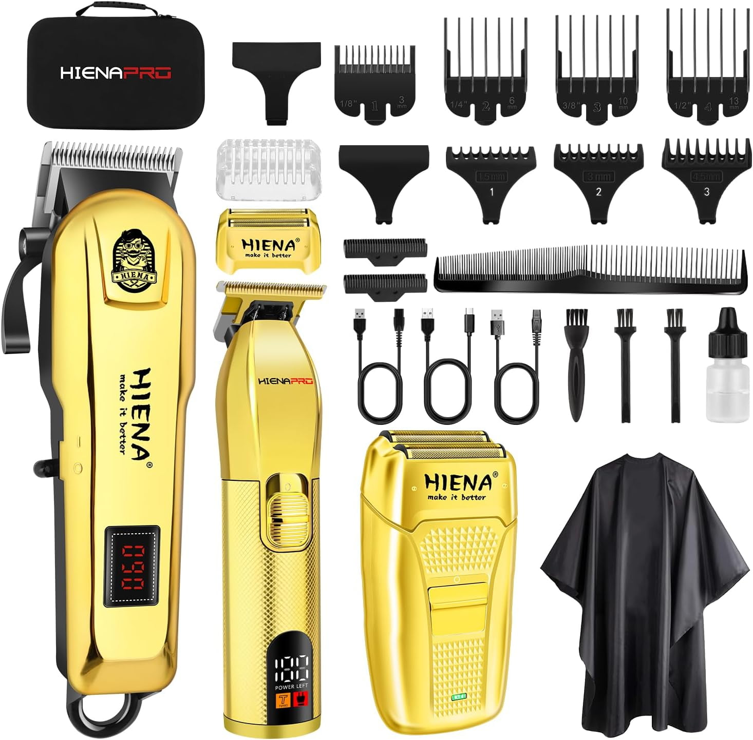HIENA PRO Professional Hair Clippers for Men, Cordless Hair Clipper for ...