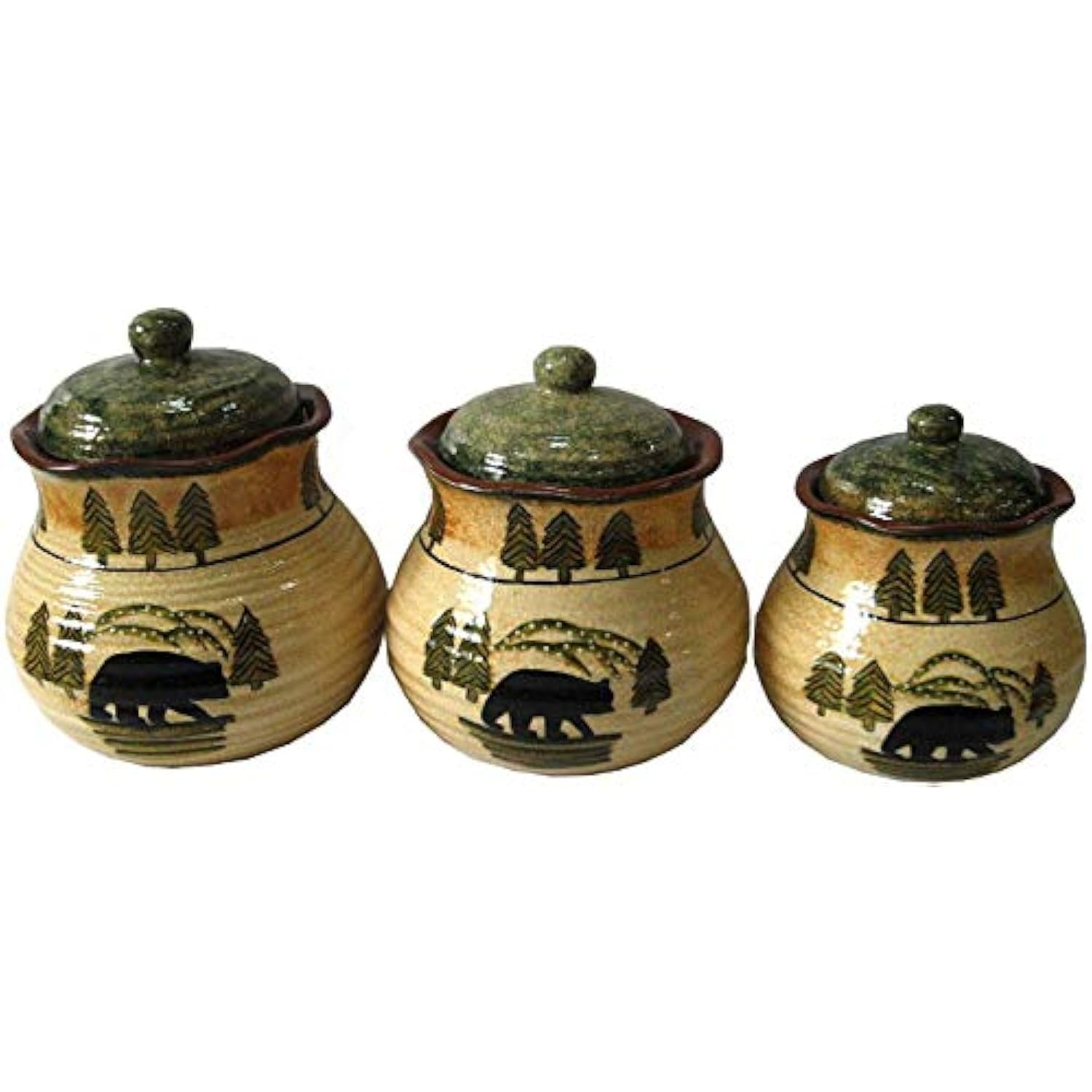 HIEND ACCENTS Paseo Road Rustic Bear 3 Piece Ceramic Dinnerware ...