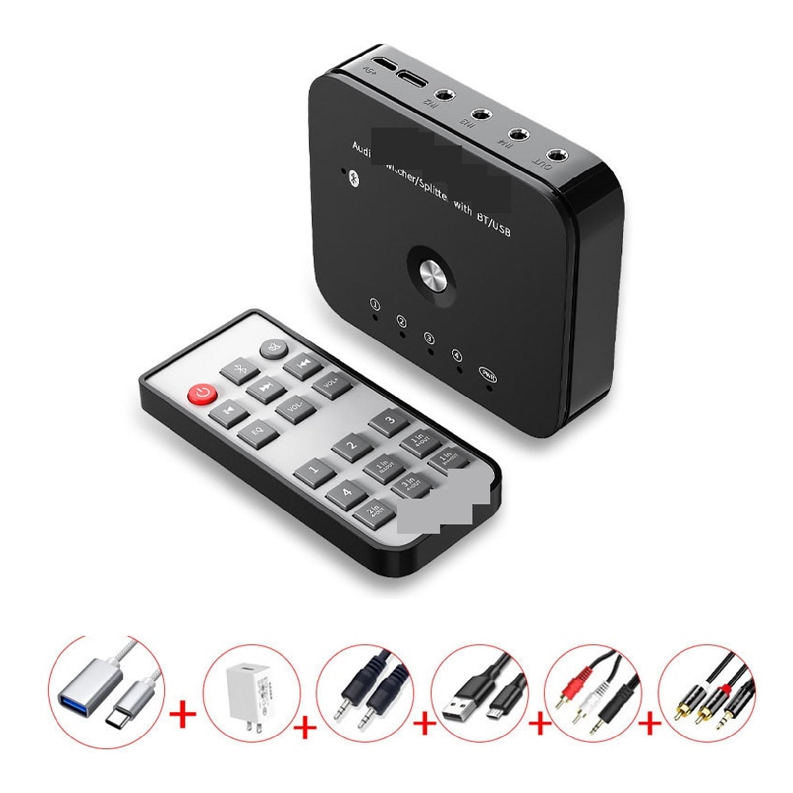 HIFI 4-port 3.5mm Stereo Switcher 3 IN 1OUT Wireless Music 5.0 Receiver ...