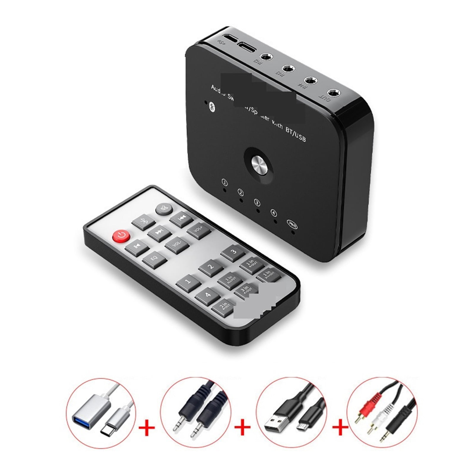 HIFI 4-port 3.5mm Stereo Switcher 3 IN 1OUT Wireless Music 5.0 Receiver ...