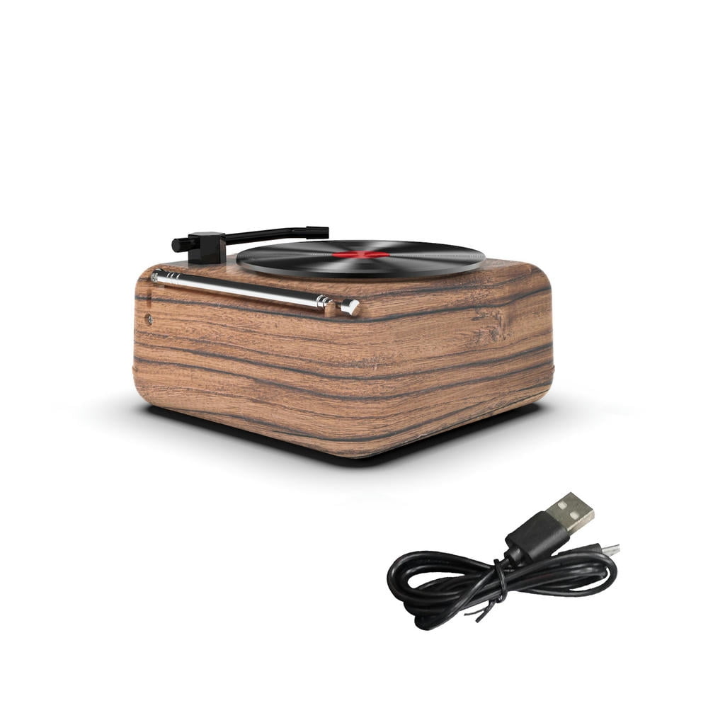 HIFI Sound Box Retro Hands Free Call Subwoofer Wireless Gift Turntable ...