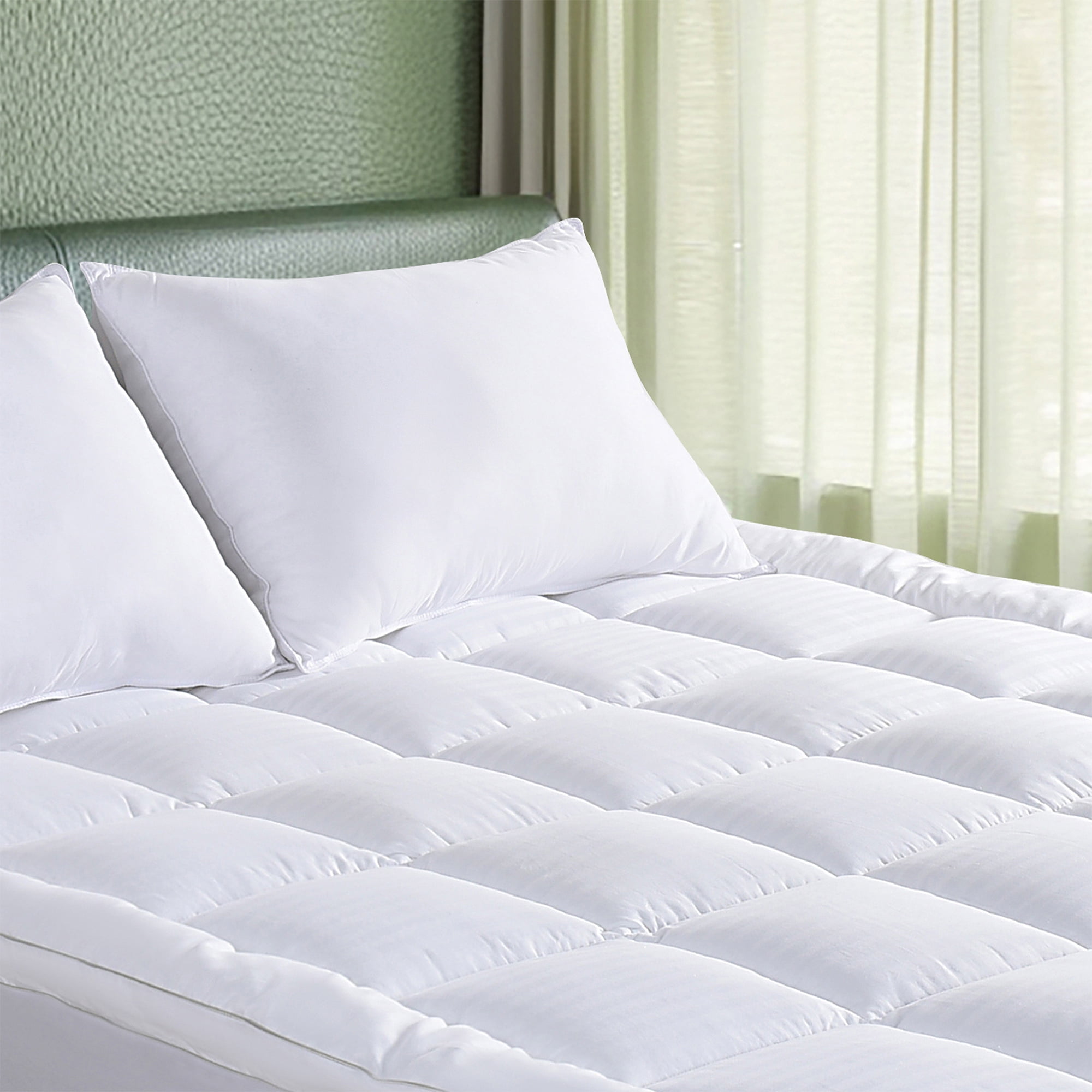 HIG Breathable Cotton Mattress Pad King Size, Fluffy Fitted Mattress Cover Protector with 8-21 ...