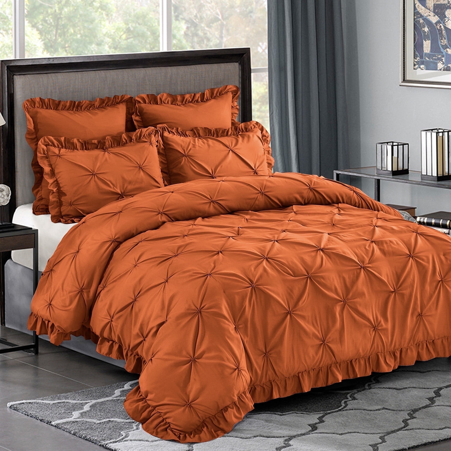 HIG Terracotta 5 Piece Bed in a Bag Comforter Set, Queen - Walmart.com