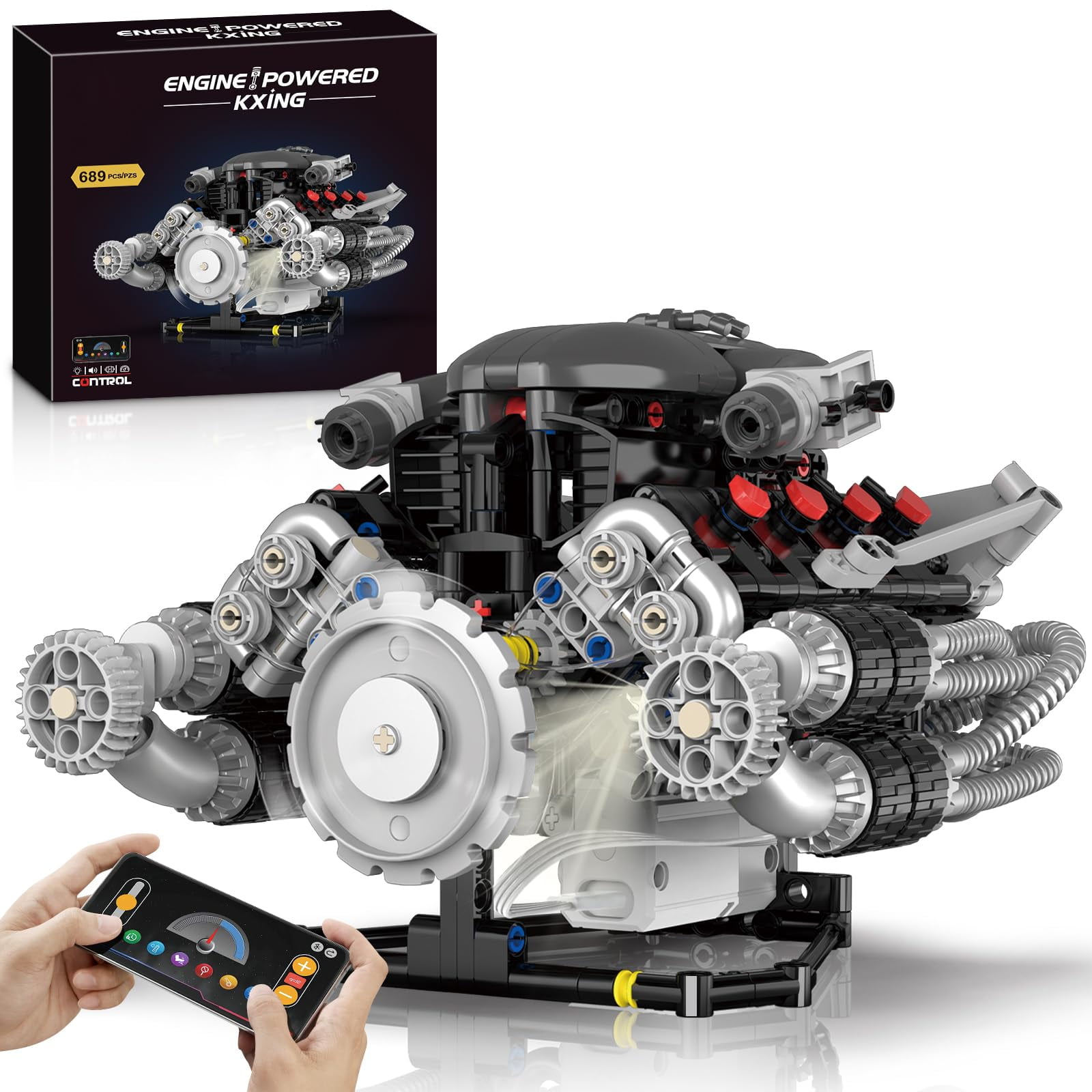 HIGH GODO V8 Engine Building Kit That Works, Build Your Own MOC V8 ...