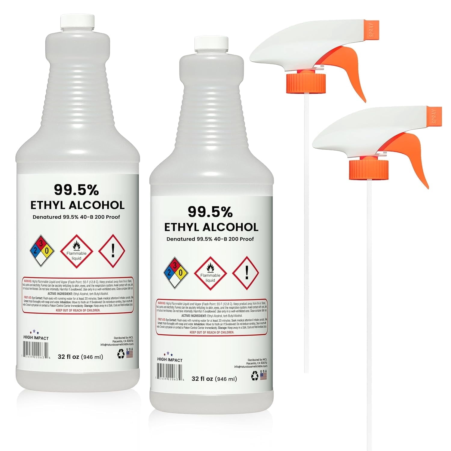 HIGH Impact 99.5% Ethyl Alcohol Denatured 40-B 200 Proof Alcohol - Made ...