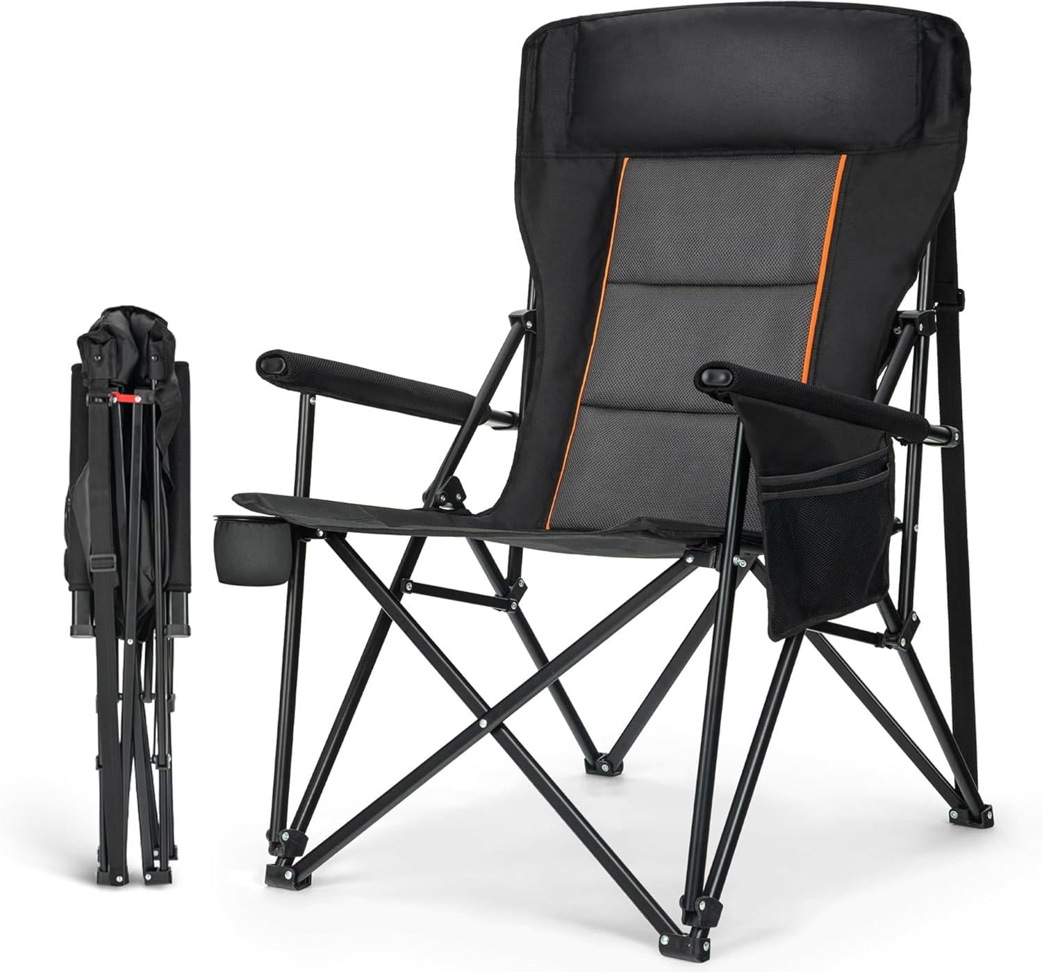 HIGH POINT SPORTS Oversized Folding Camping Chairs for Adults, High ...