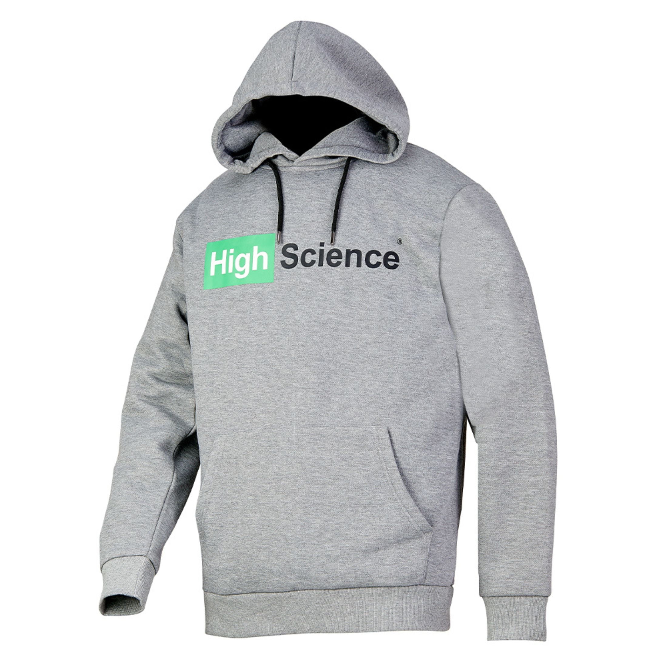 HIGH SCIENCE Grey Essentials Hoodie Sweatshirt – Hooded Fleece Pullover ...