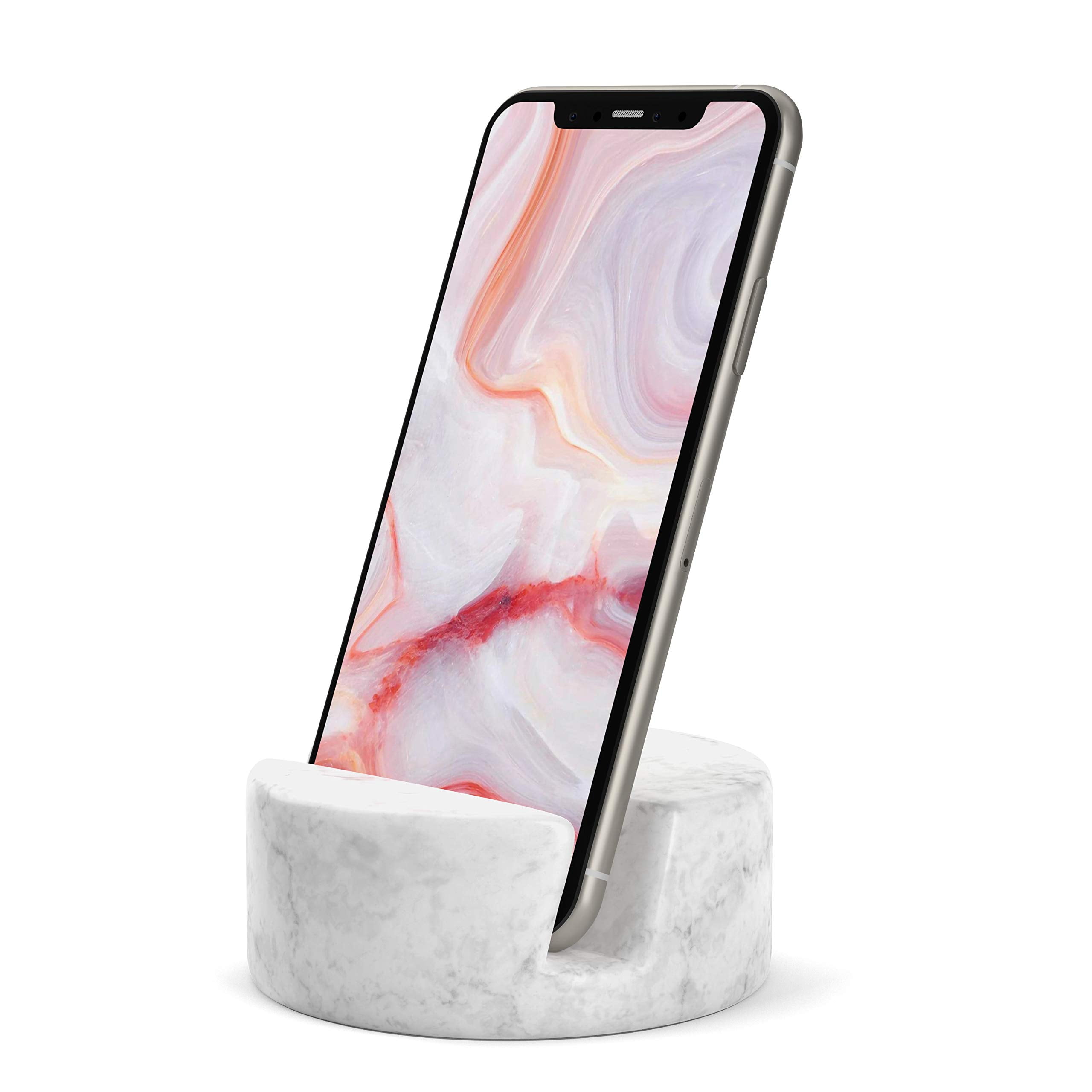 HIGHERHUMAN Crevasse Phone Stand Premium Carrara Marble Cell Phone ...
