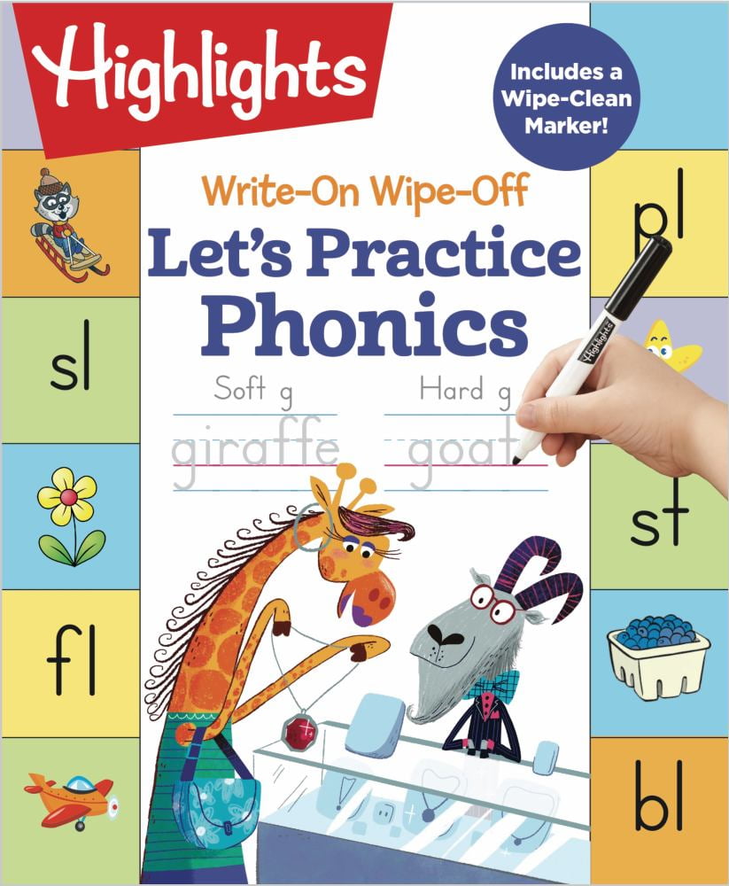 HIGHLIGHTS: Write-On Wipe-off Let's Practice Phonics (Paperback ...