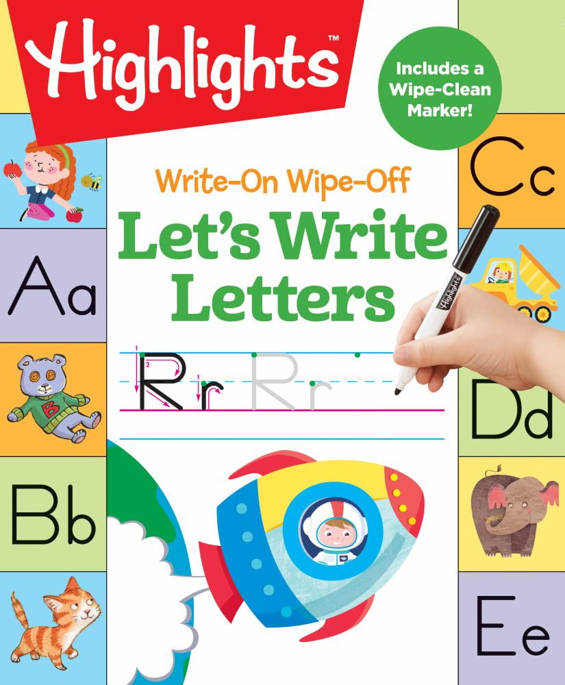 HIGHLIGHTS: Write-On Wipe-off Let's Write Letters: Handwriting Practice ...