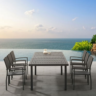 Heck 13 Pieces Aluminum Outdoor Dining Set for 12 Person, FSC Teak ...