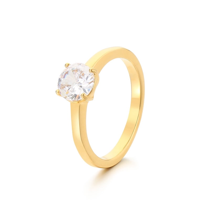 HIJONES Four Claw Full Starry Ring for Women Titanium Steel Inlaid Cut ...