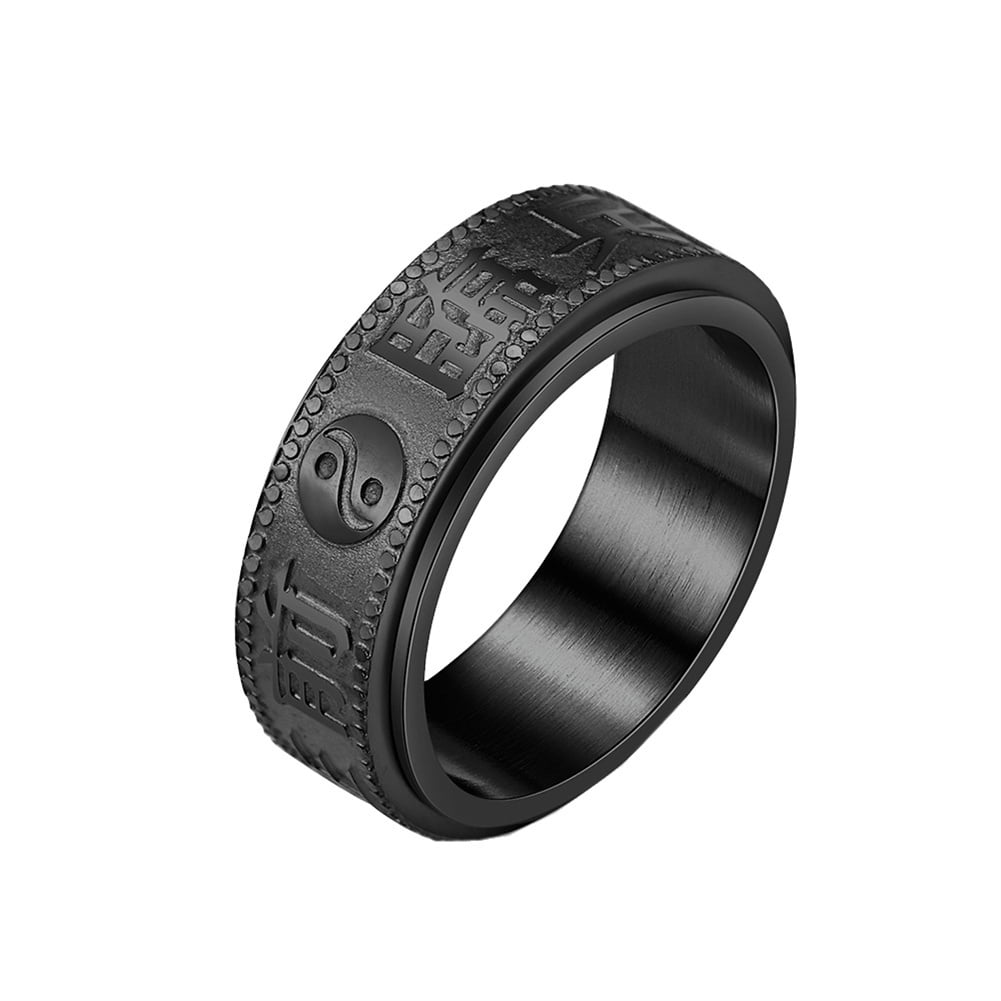 HIJONES Men Women's Stainless Steel Ancient Chinese Nine Character ...