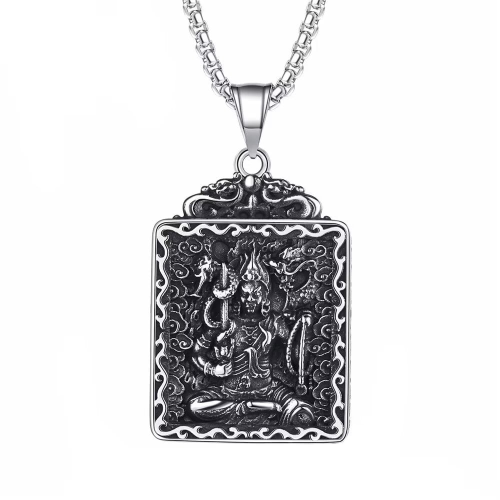 HIJONES Men's Stainless Steel Chinese Zodiac Buddha Pendant Necklace ...