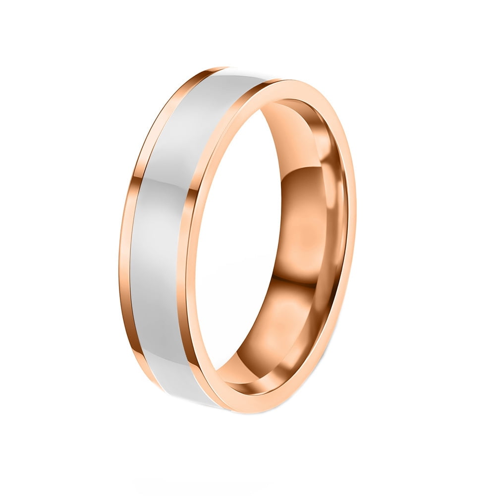 HIJONES Men's Women's Stainless Steel Eternal Enamel Promise Ring Epoxy ...