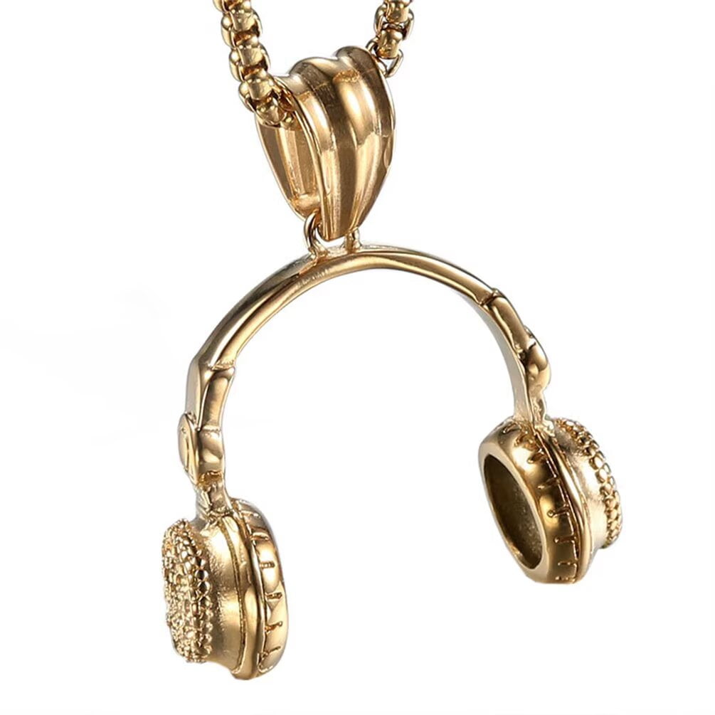 HIJONES Men's Women's Stainless Steel Punk Rock Headphone Pendant ...