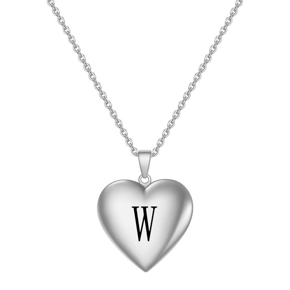 HIJONES Openable Heart Shaped A-Z Alphabet Necklace for Women Stainless ...