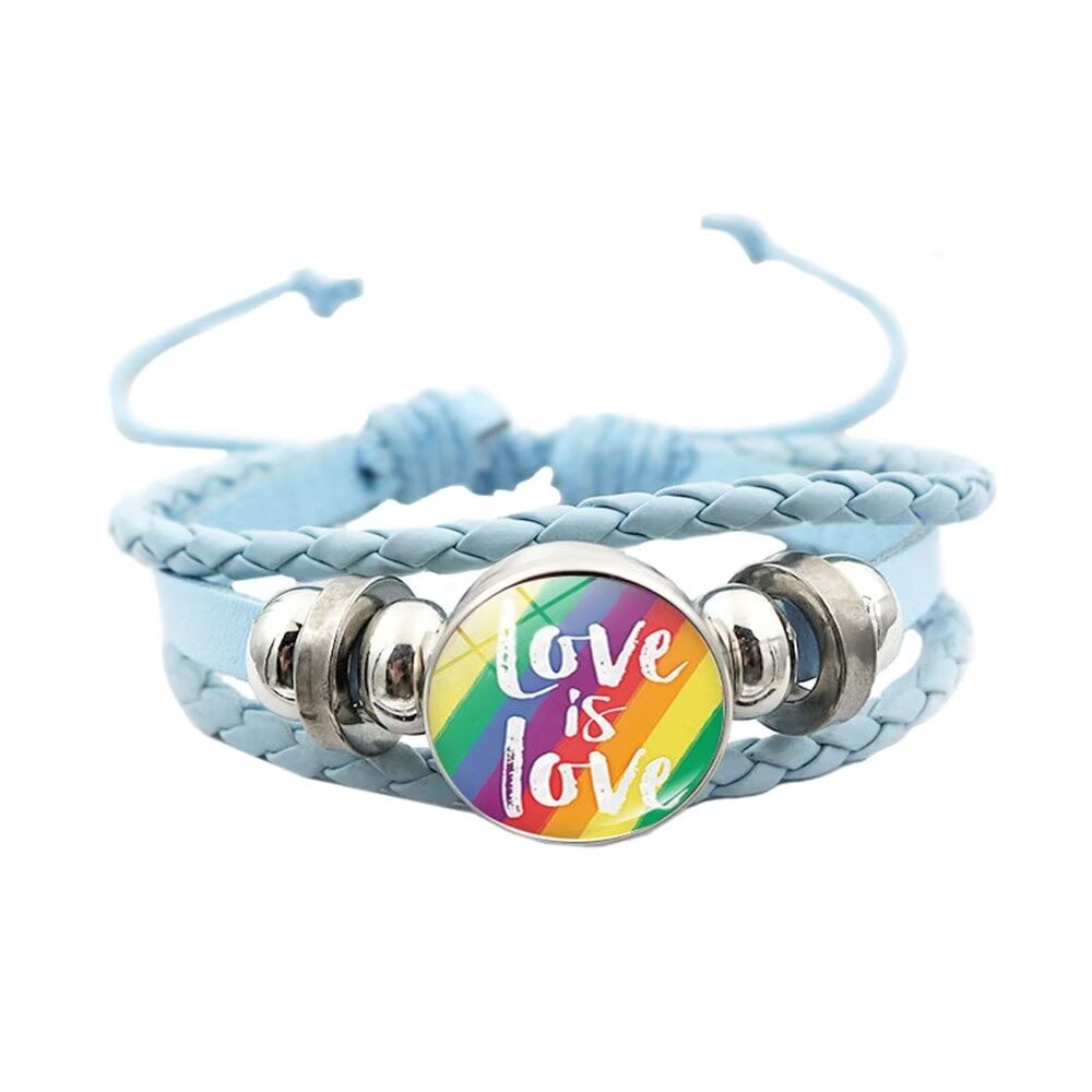 HIJONES Rainbow LGBT Pride Bracelet for Women Stackable Rainbow ...