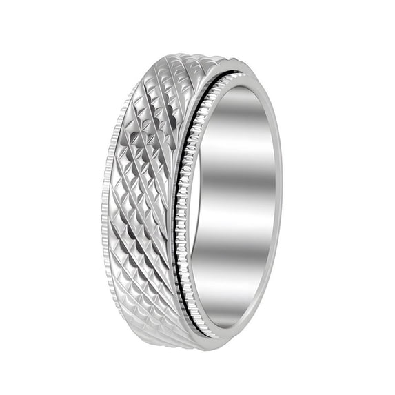HIJONES Rotating Stainless Steel 8mm Ring for Women Men Dainty Delicate ...