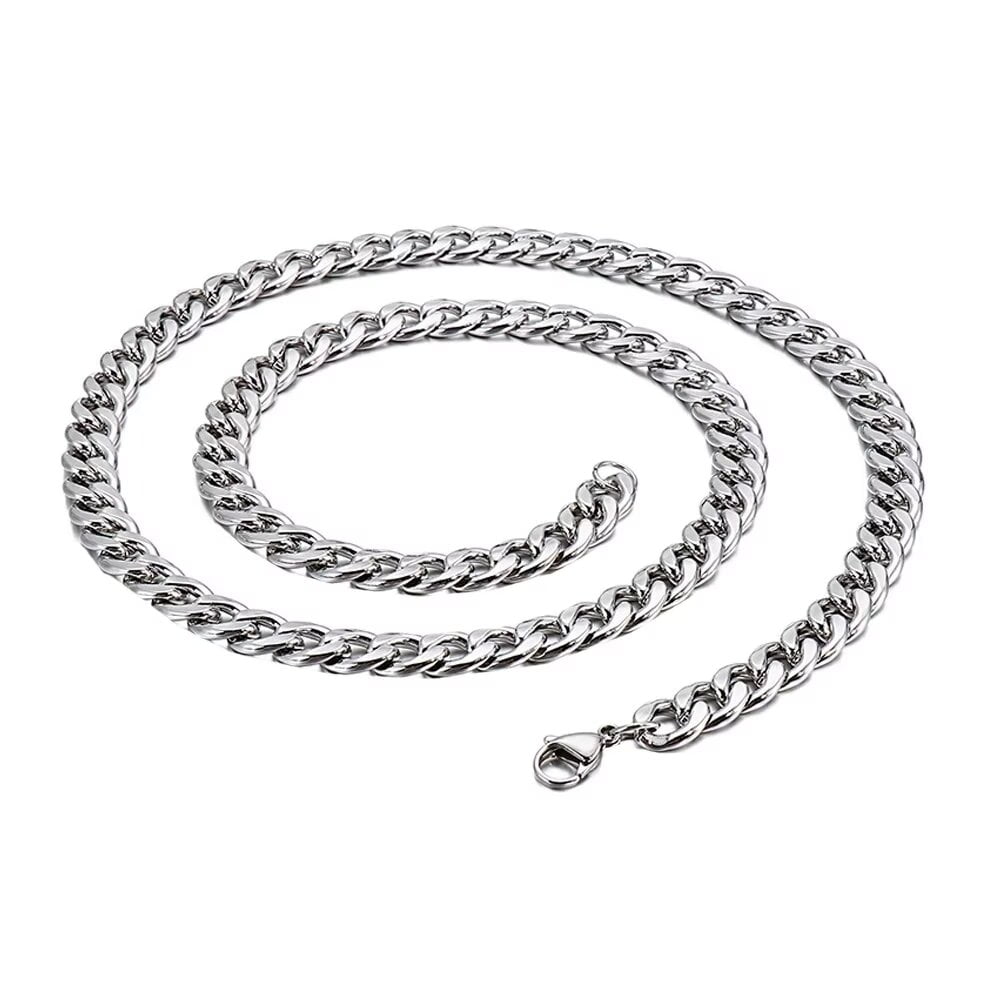 HIJONES Stainless Steel Flat Chain Necklace for Men Collarbone Chain ...