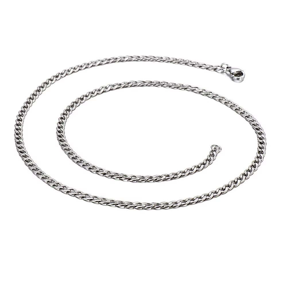 HIJONES Stainless Steel Flat Chain Necklace for Men Collarbone Chain ...