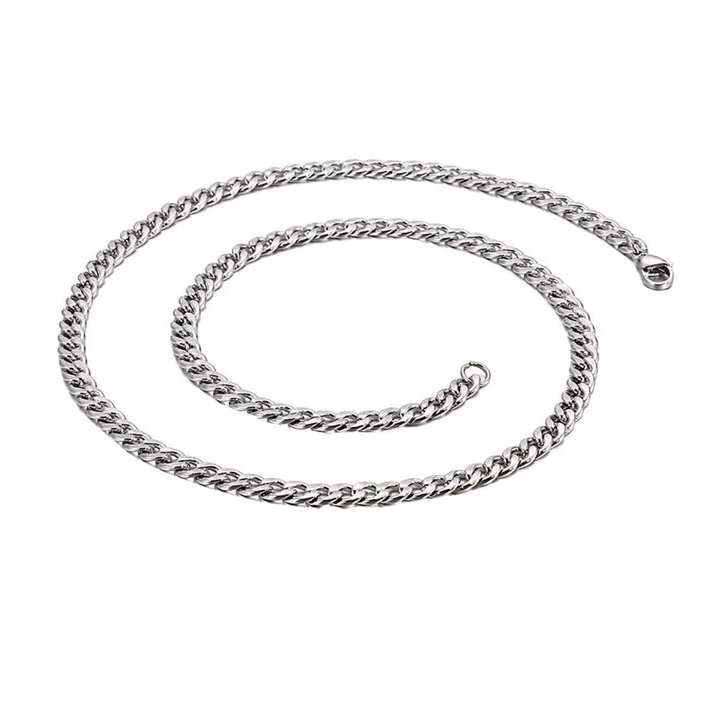 HIJONES Stainless Steel Flat Chain Necklace for Men Collarbone Chain ...
