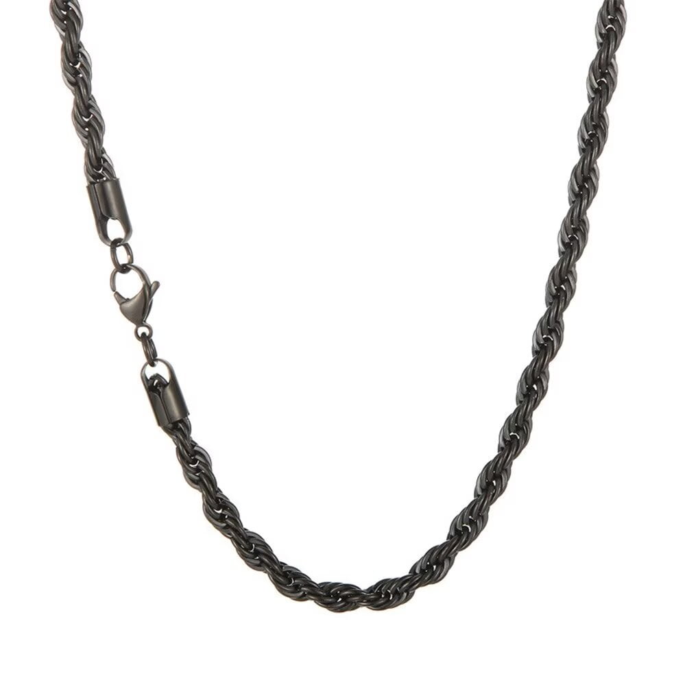 HIJONES Stainless Steel Rope Chain Necklace for Men Women Twist Rope ...